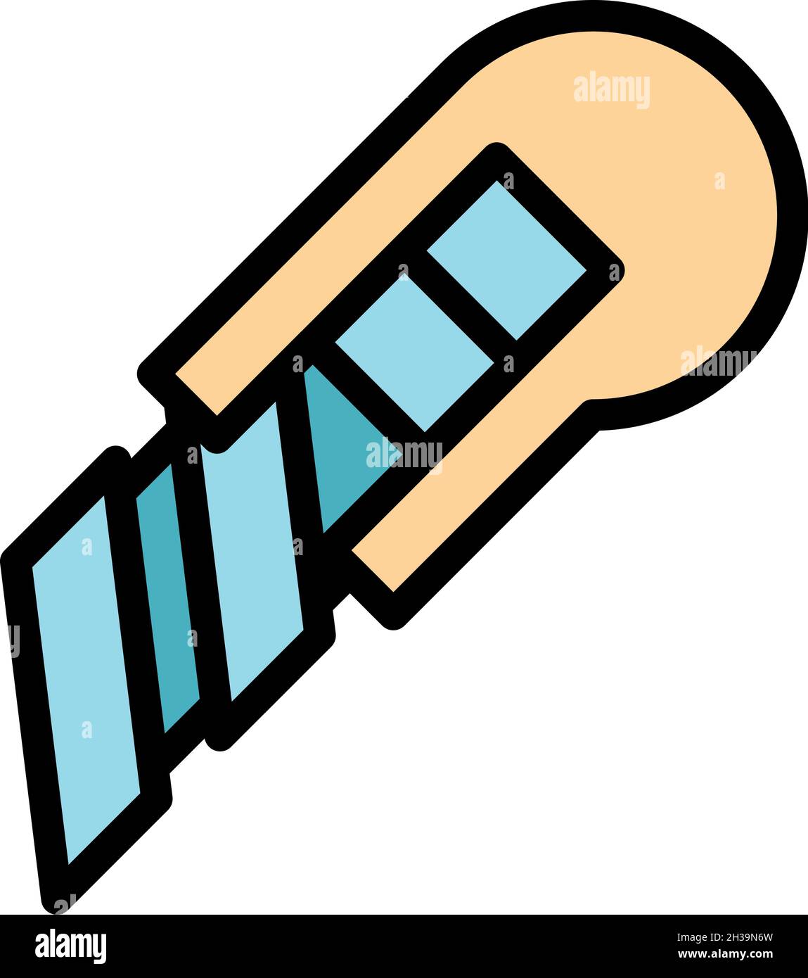 Cutter knife icon. Outline cutter knife vector icon color flat isolated ...