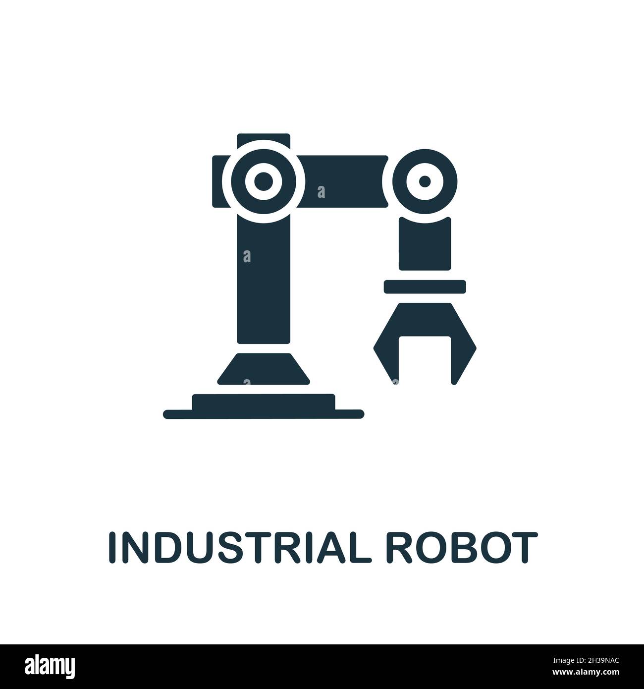 Industrial Robot icon. Black sign from machinery collection. Creative ...