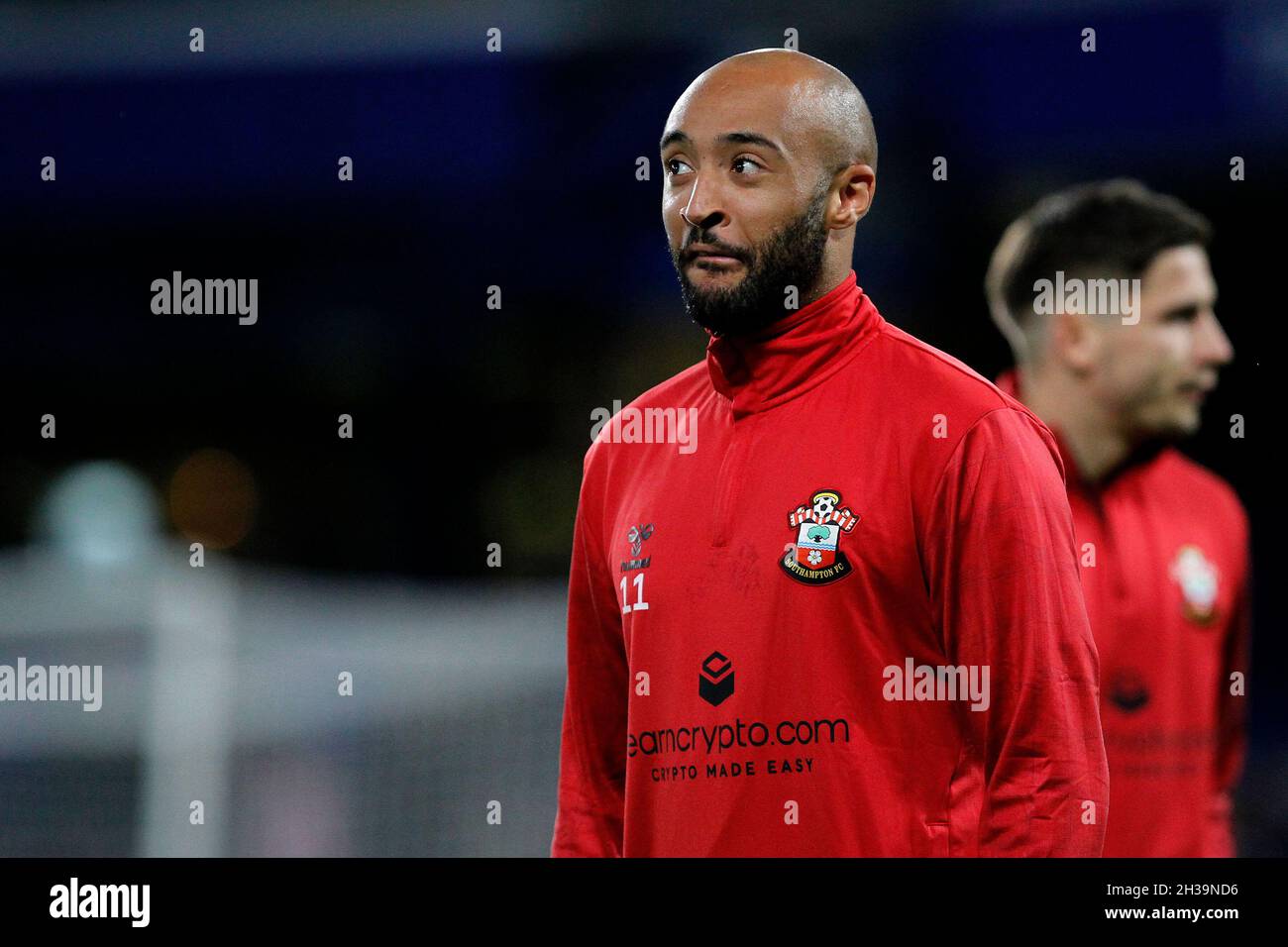 London, UK. 26th Oct, 2021. Nathan Redmond of Southampton pulls a funny ...
