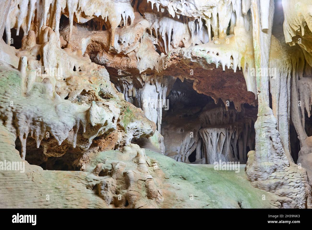 Campanet caves detail in Mallorca. Geological and mineral. Spain Stock ...