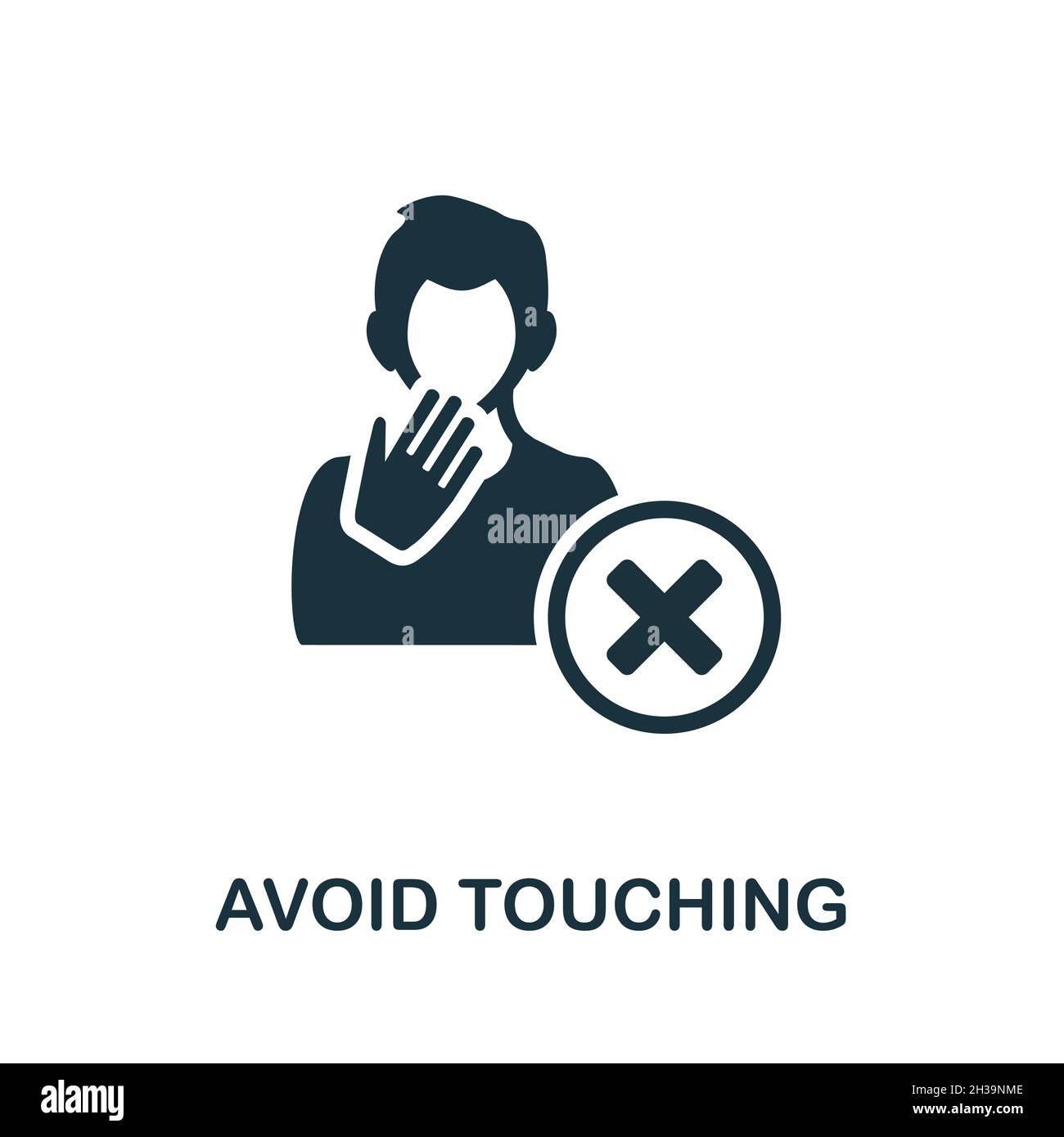 Avoid Touching icon. Black sign from lockdown collection. Creative ...