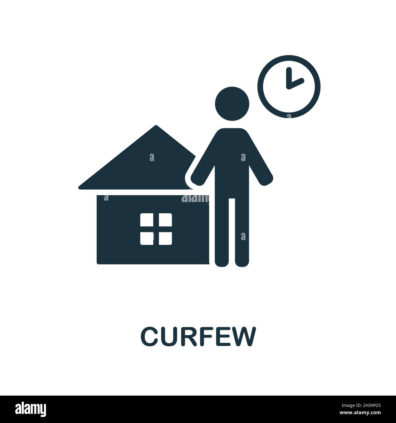 Curfew icon. Black sign from lockdown collection. Creative Curfew icon ...