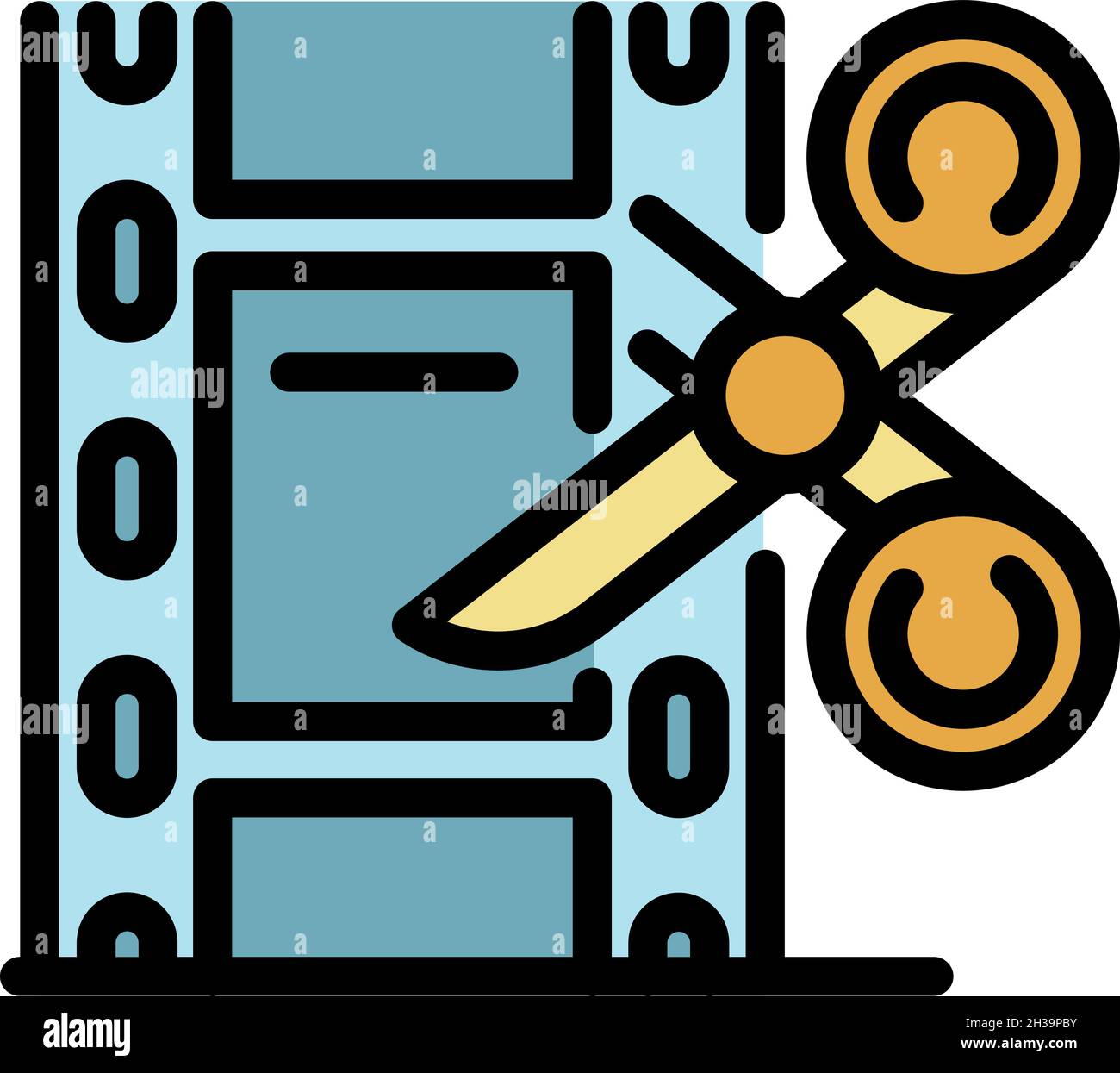 Film cut icon. Outline film cut vector icon color flat isolated Stock ...