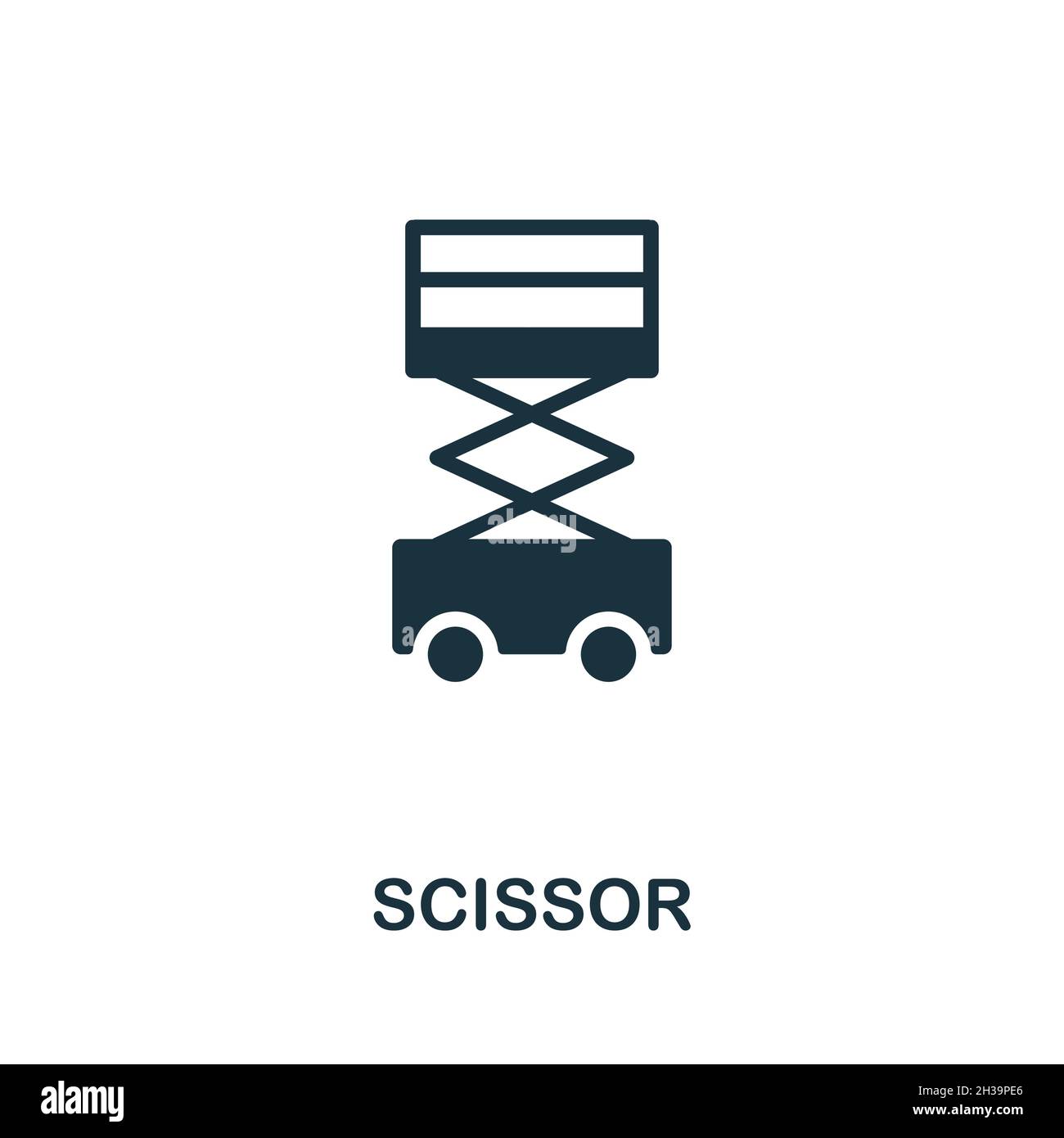 Scissor icon. Black sign from machinery collection. Creative Scissor ...