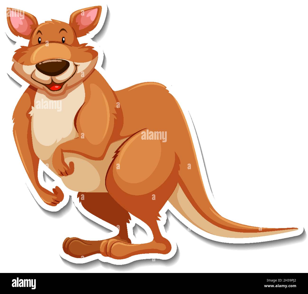 Kangaroo cartoon character sticker illustration Stock Vector Image ...