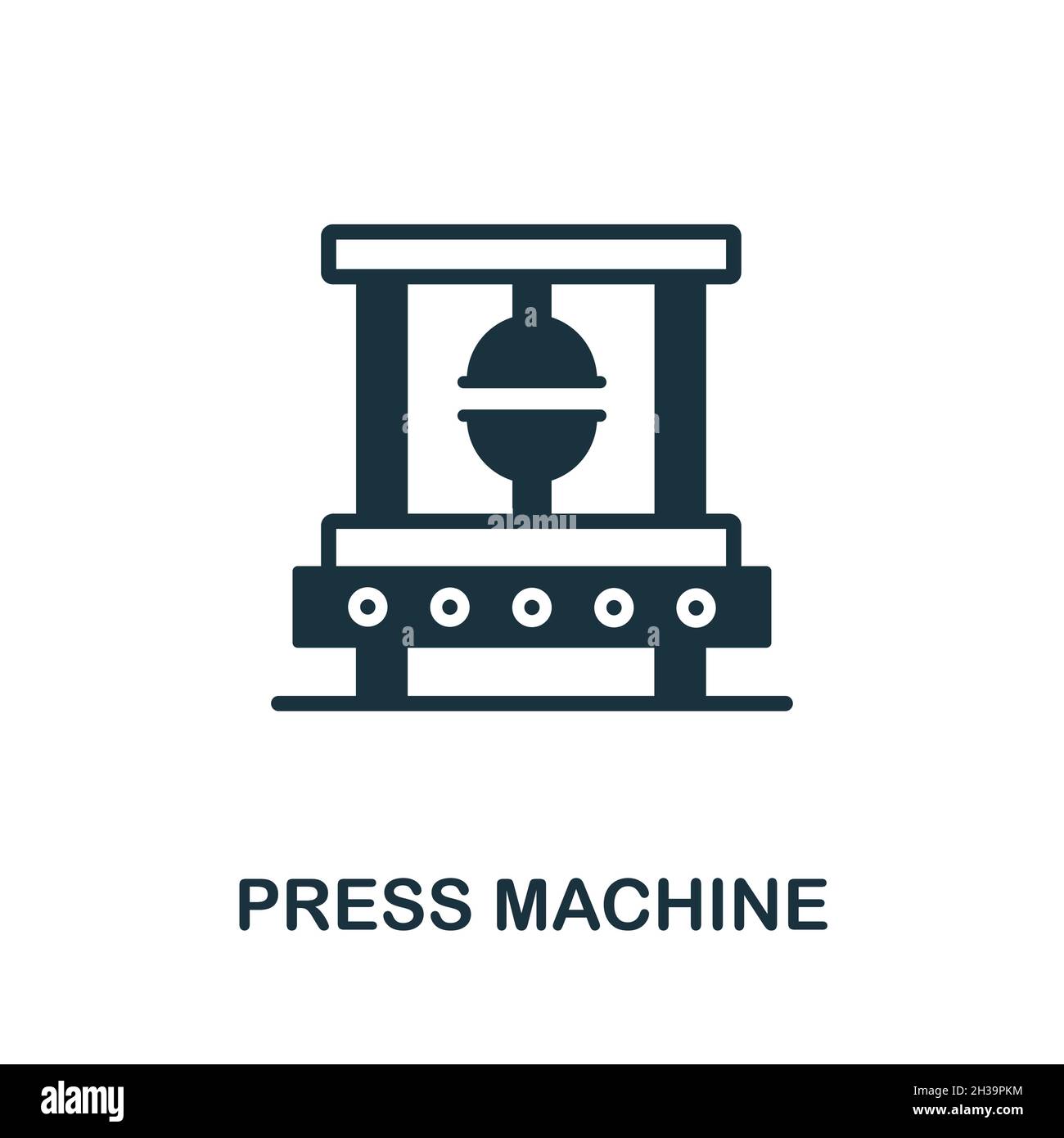 Press Machine icon. Black sign from machinery collection. Creative ...