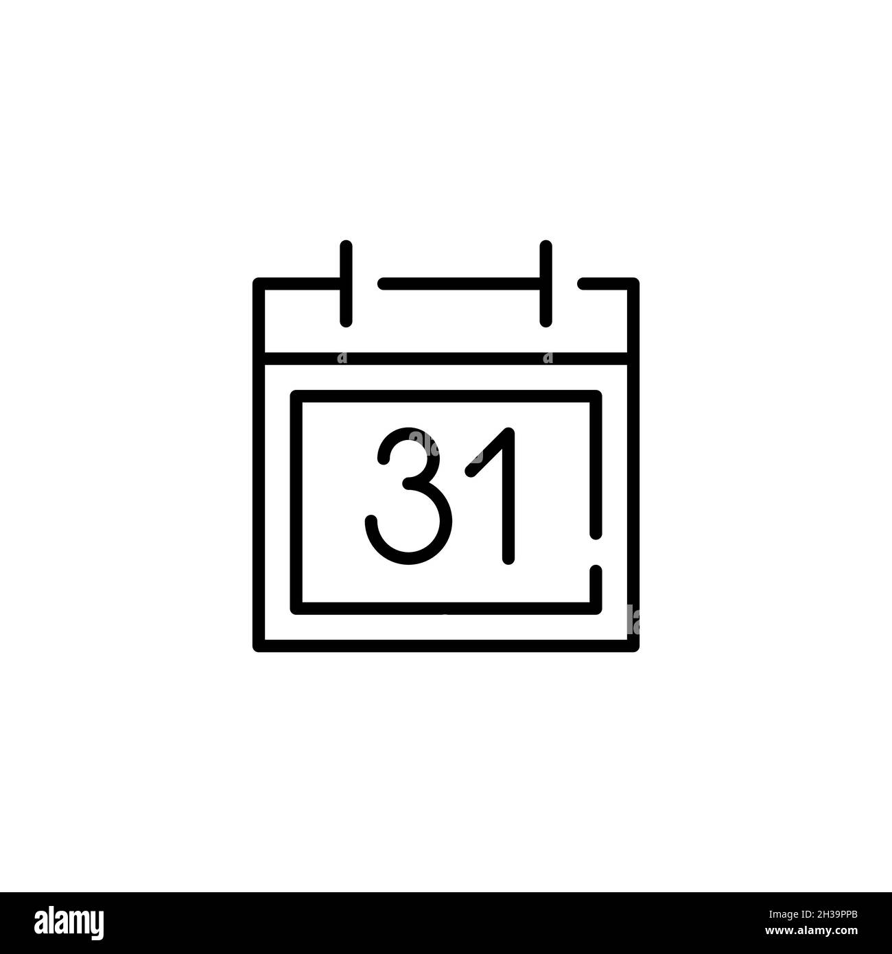 Binder calendar with date 31 on it. Pixel perfect, editable stroke line ...