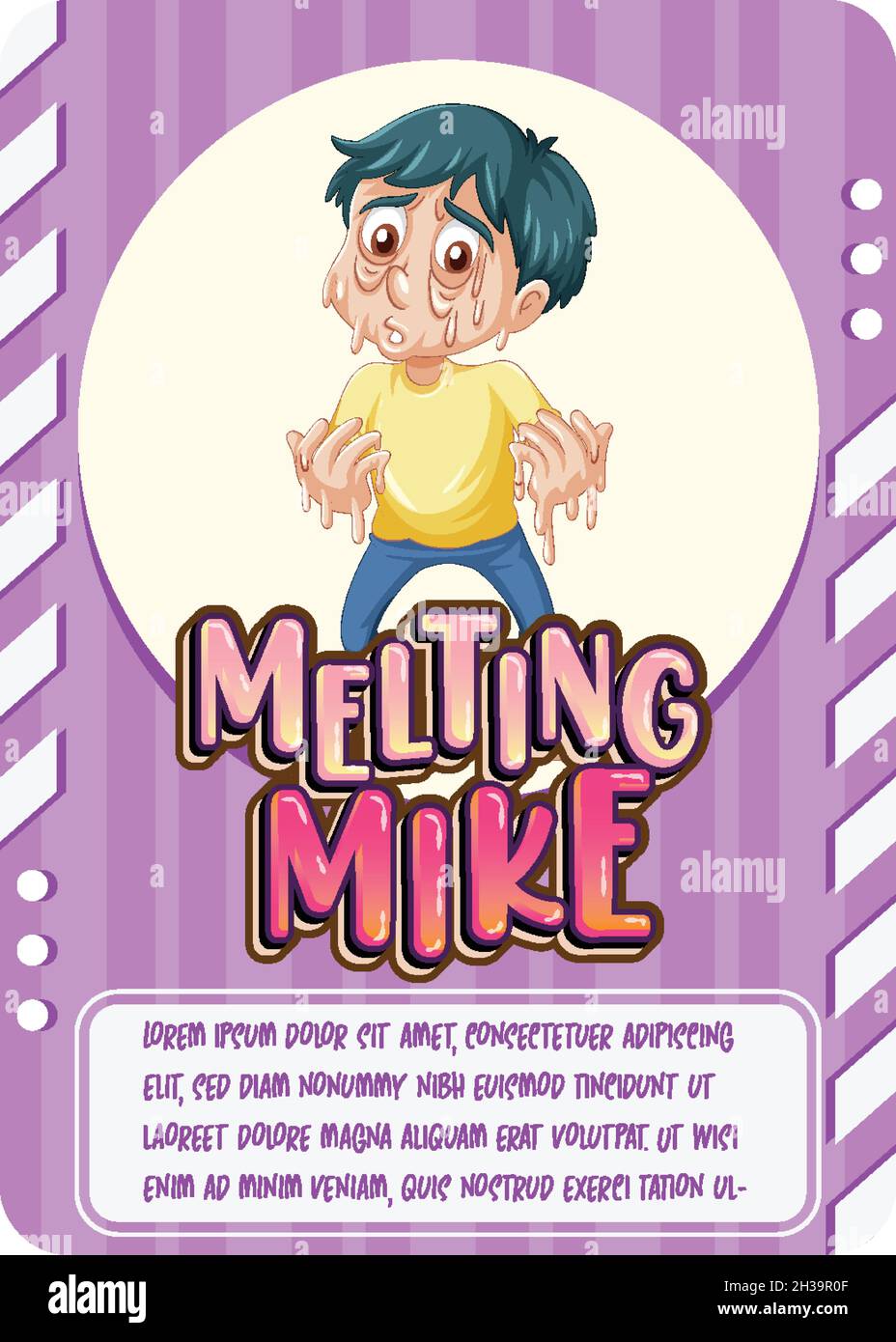 Character game card template with word Melting Mike illustration Stock ...