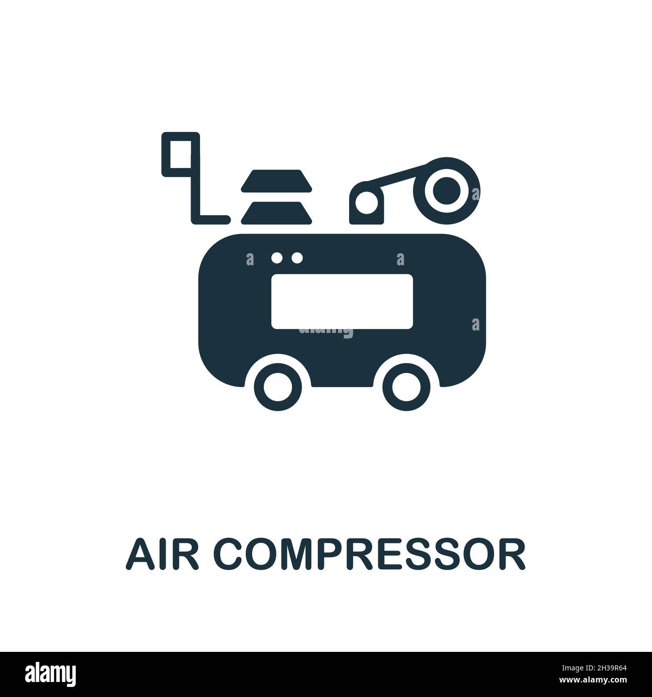 Air Compressor icon. Black sign from machinery collection. Creative Air ...