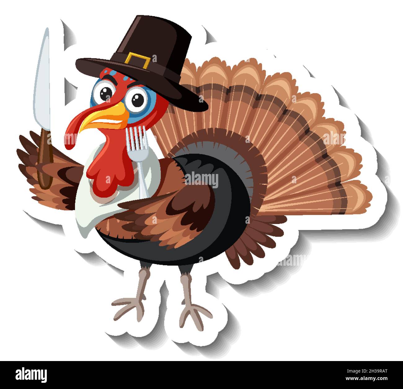 Isolated turkey sticker on white background illustration Stock Vector ...