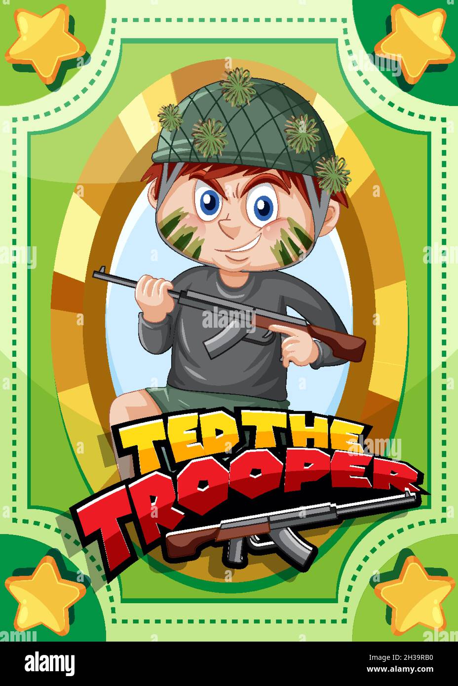 Character game card with word Ted The Trooper illustration Stock Vector ...