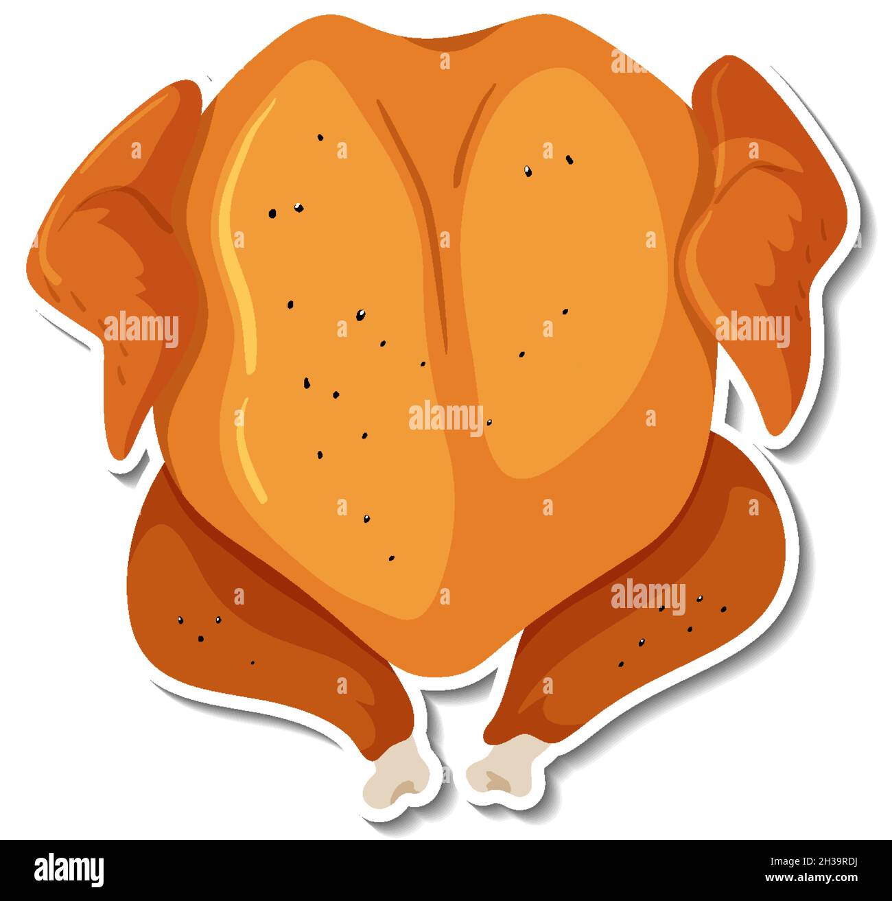 Fried chicken sticker on white background illustration Stock Vector ...