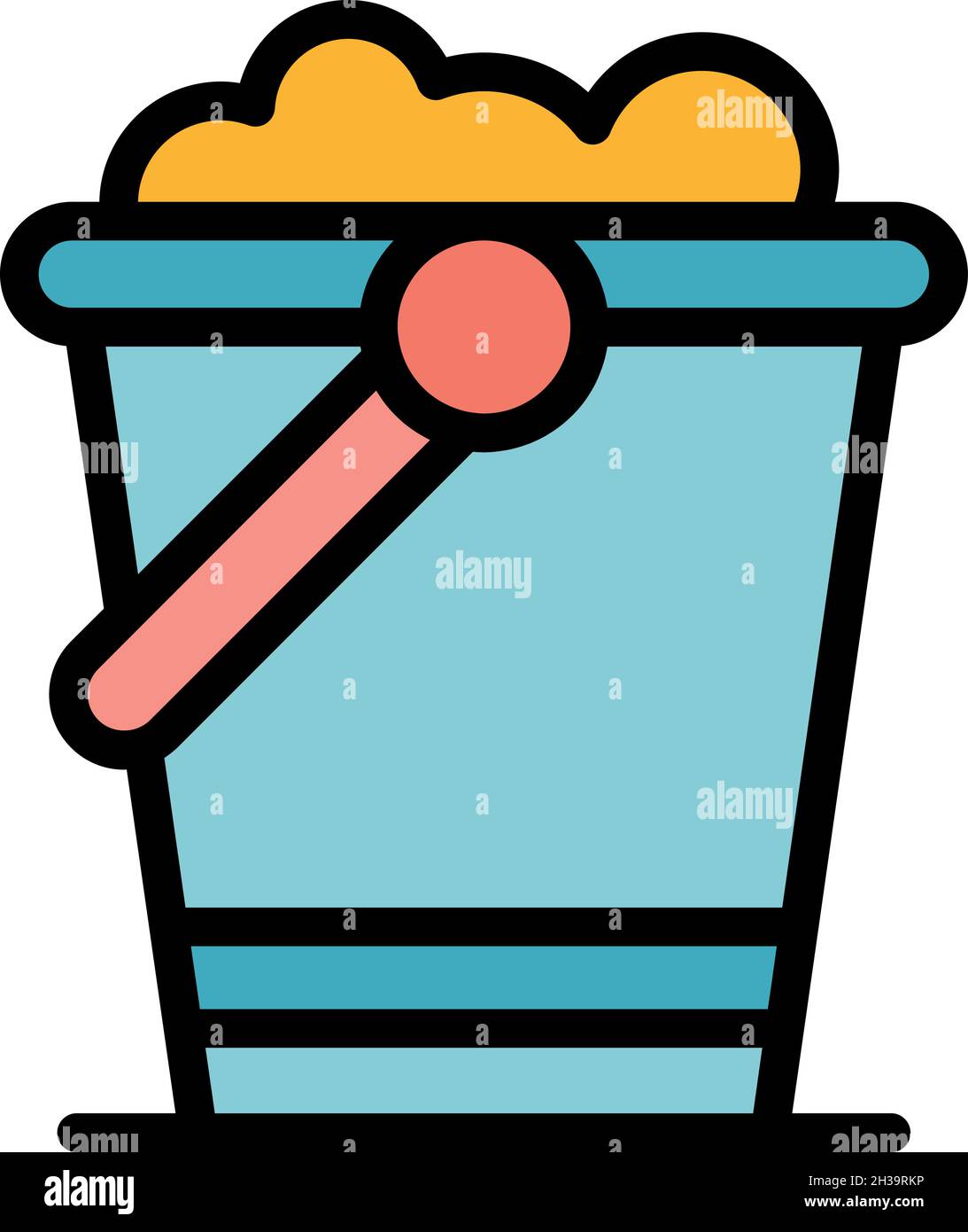 Ground bucket icon. Outline ground bucket vector icon color flat ...