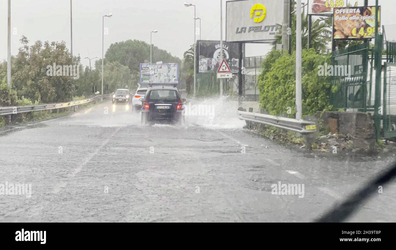 Catania - Gravina di Catania - 26th Oct, 2021. One dead as rare storm ...