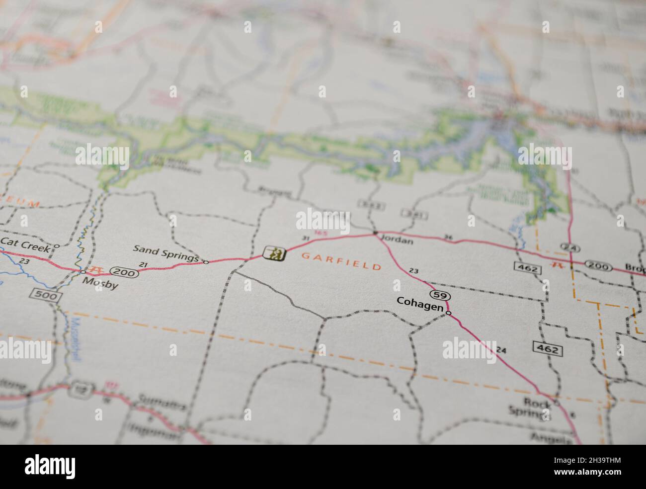 Map of the city of Cohagen, MT Stock Photo - Alamy