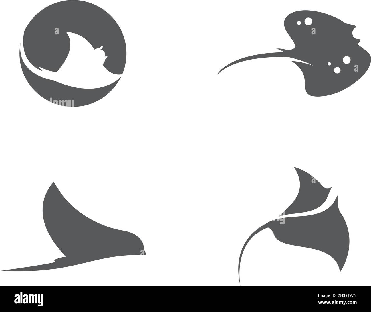Stingray logo set ilustration vector flat design template Stock Vector ...