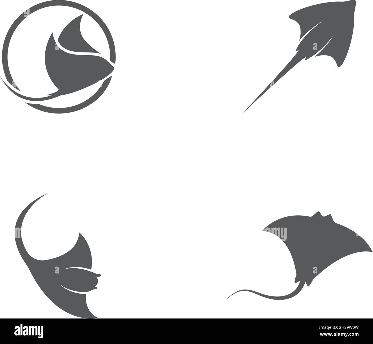 Stingray logo set ilustration vector flat design template Stock Vector ...