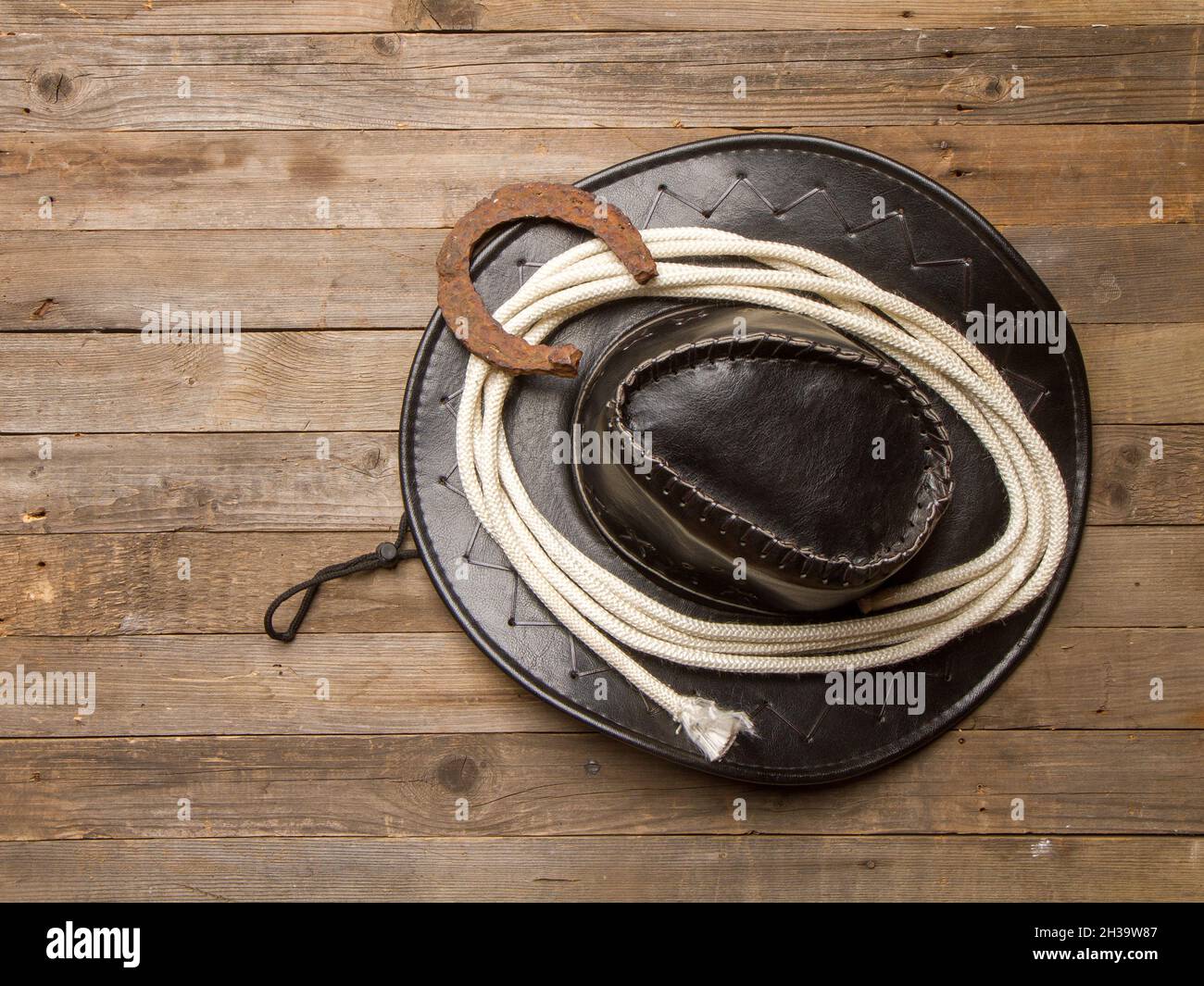 Black leather stetson hi-res stock photography and images - Alamy