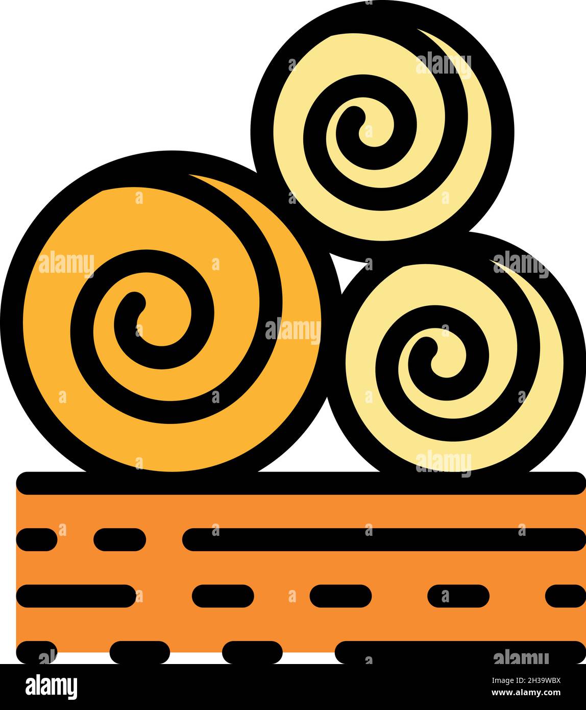 Farm plant roll icon. Outline farm plant roll vector icon color flat ...