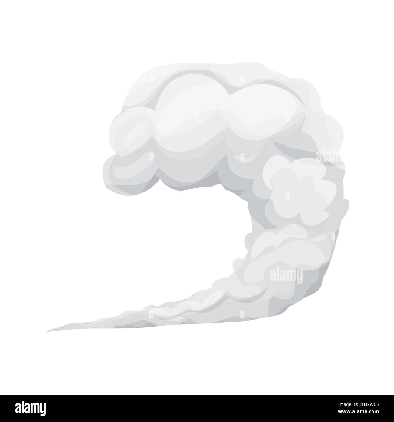 Smoke dust explosion in cartoon style isolated on white background ...