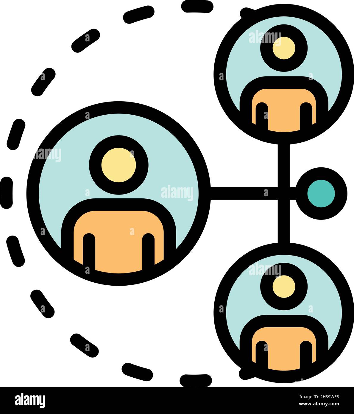 Agency scheme icon. Outline agency scheme vector icon color flat ...