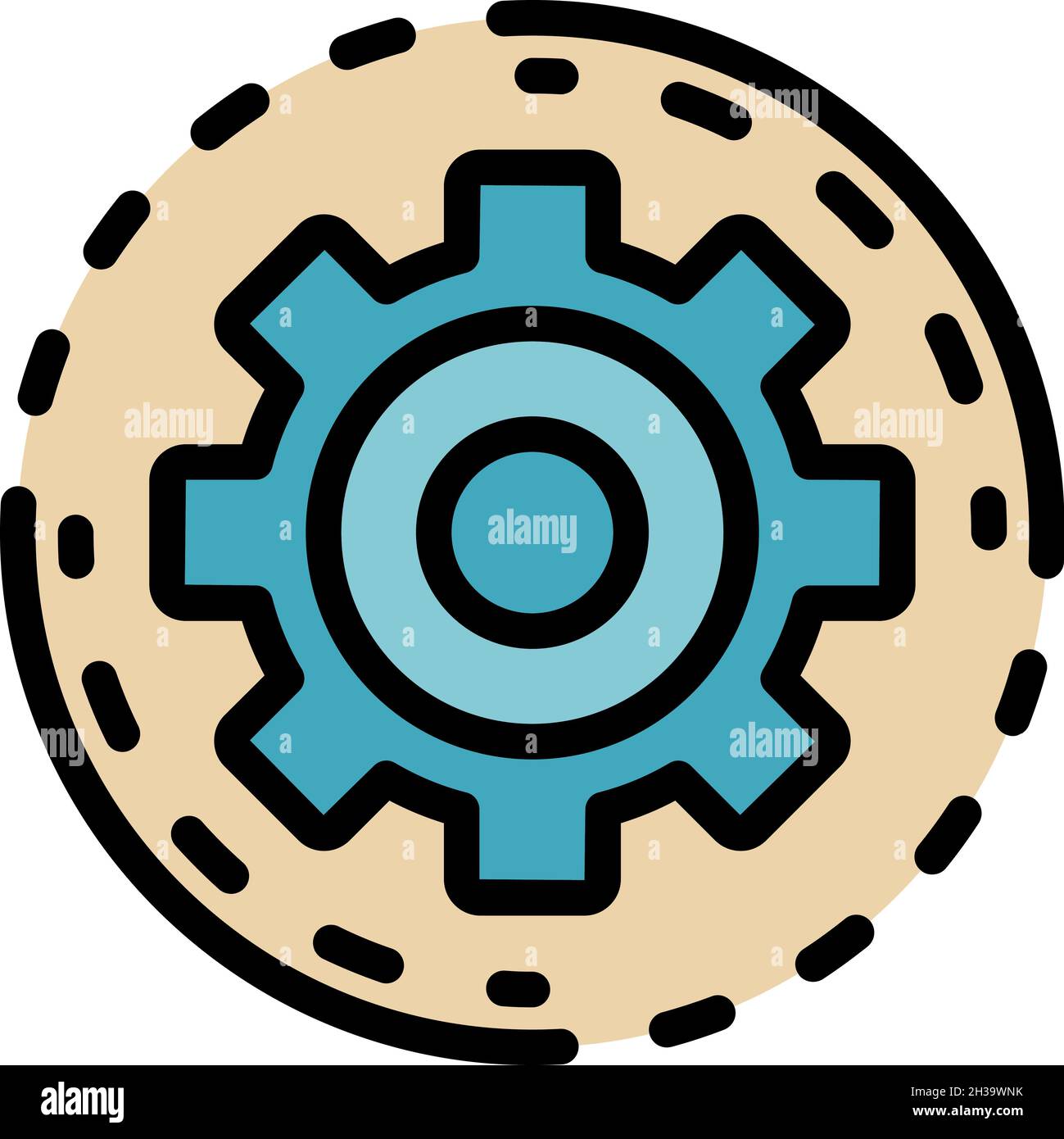 Gear system manager icon. Outline gear system manager vector icon color ...
