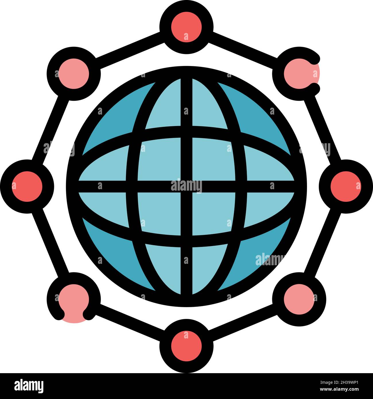 Global manager diagram icon. Outline global manager diagram vector icon ...