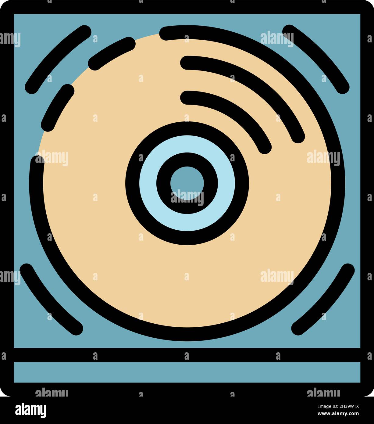 Audio disk icon. Outline audio disk vector icon color flat isolated ...