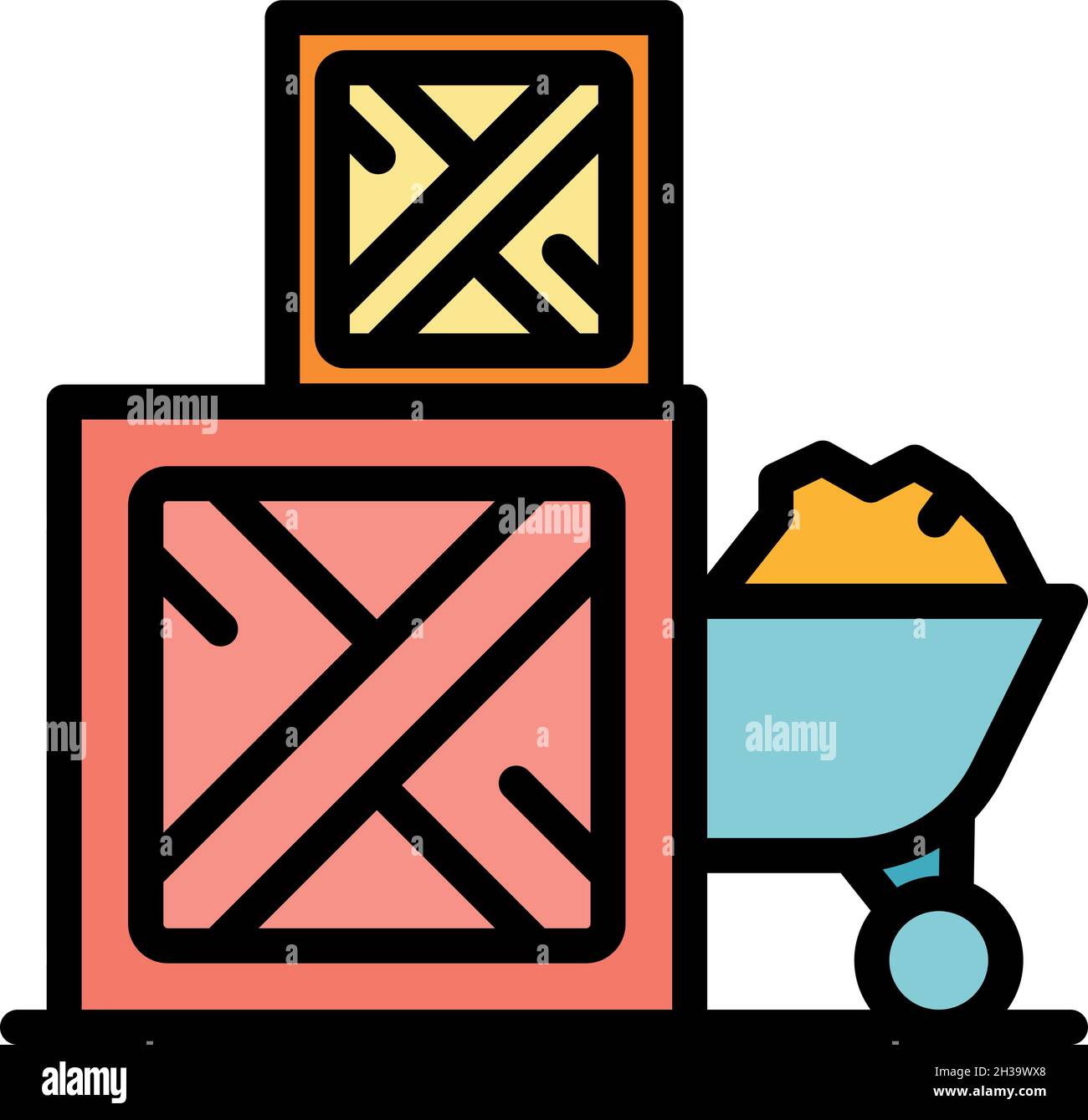 Farm producer box icon. Outline farm producer box vector icon color ...