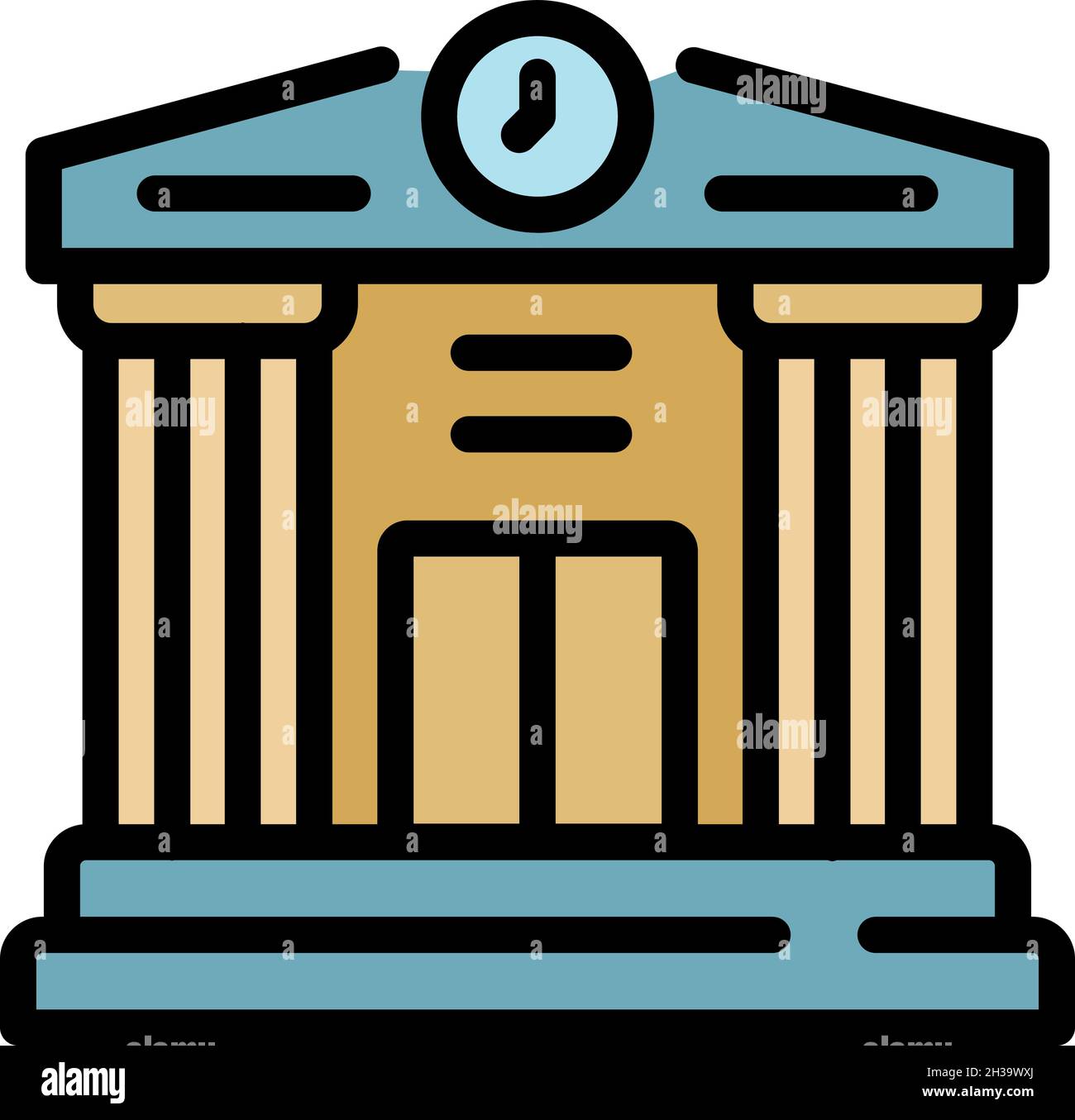Theatre scene icon. Outline theatre scene vector icon color flat ...