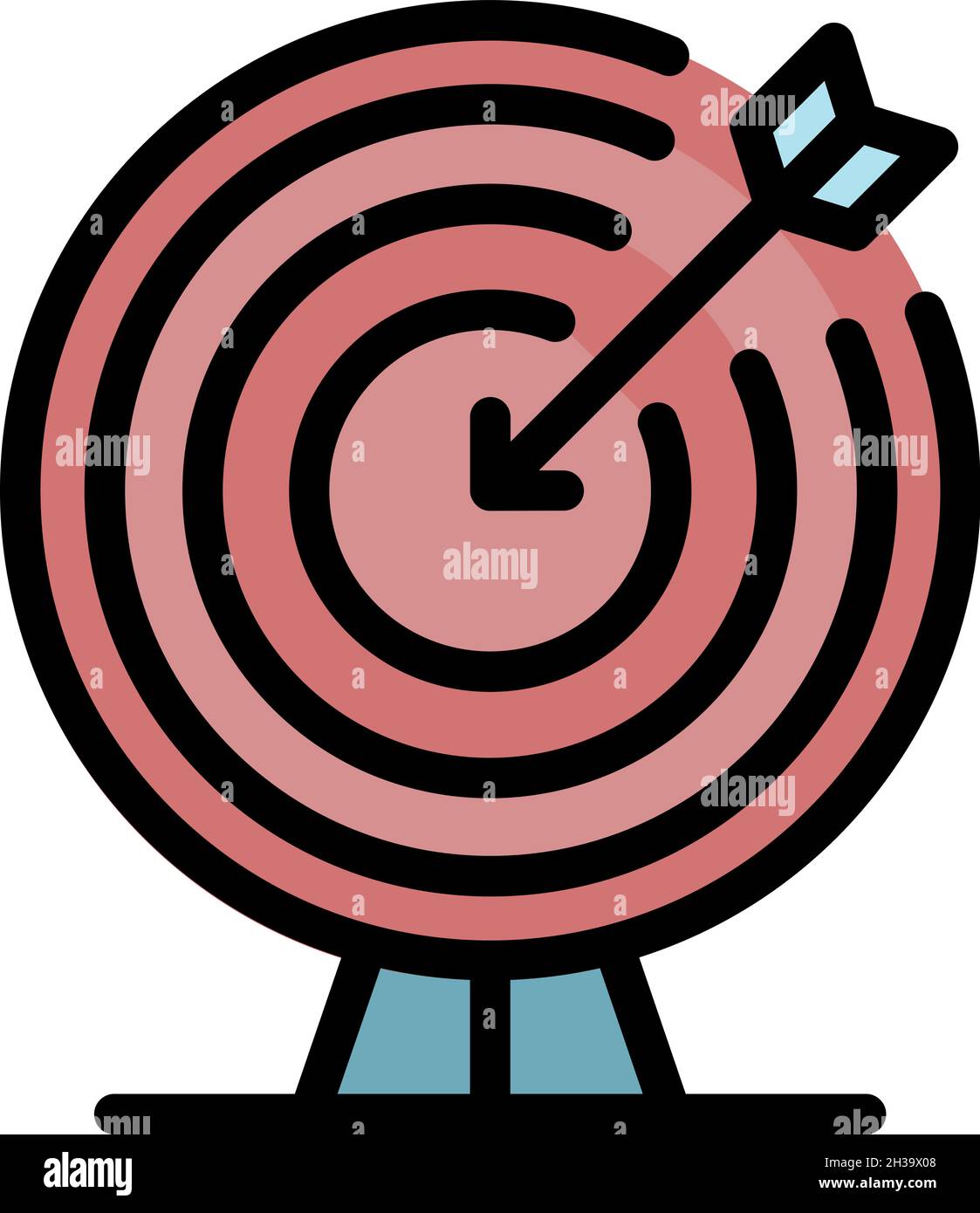 Achieved goal icon. Outline achieved goal vector icon color flat ...