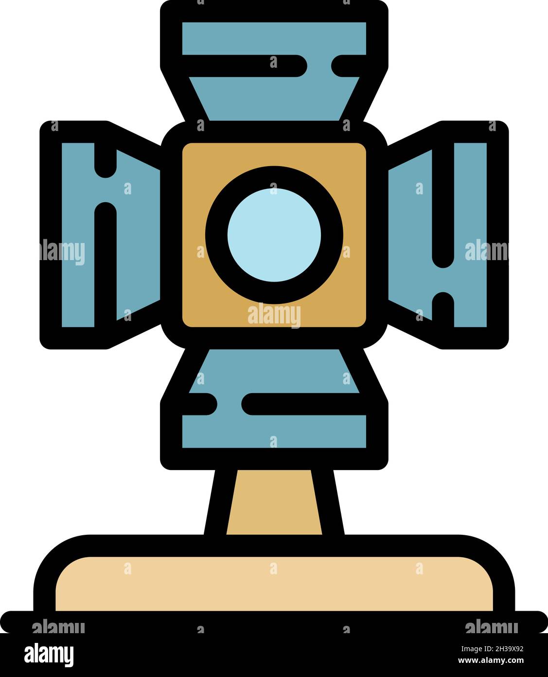 Camera spotlight icon. Outline camera spotlight vector icon color flat ...