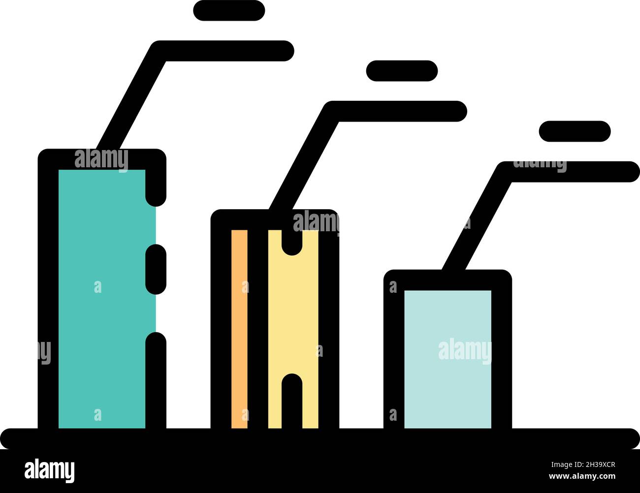 Pr specialist chart icon. Outline pr specialist chart vector icon color ...