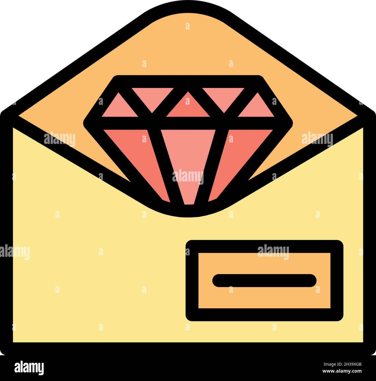 Wordcloud diamond mail icon. Outline wordcloud diamond mail vector icon ...