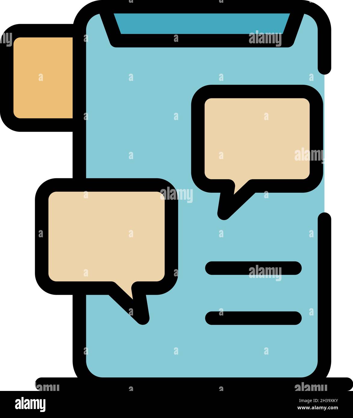 Smartphone chat icon. Outline smartphone chat vector icon color flat ...