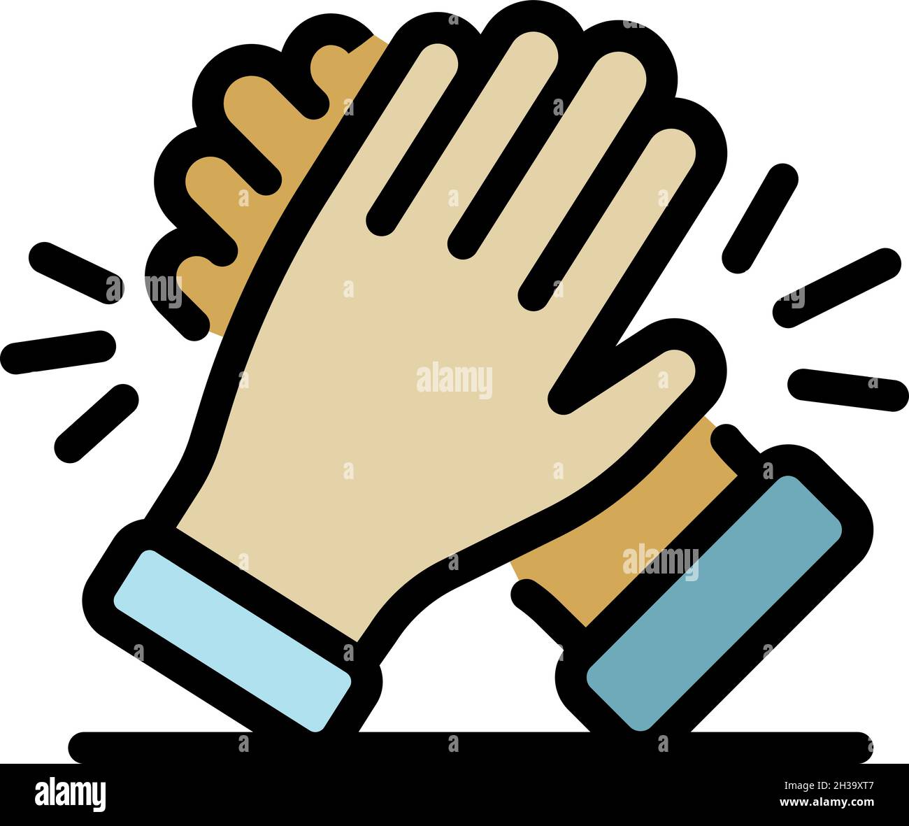 Applause icon. Outline applause vector icon color flat isolated Stock ...