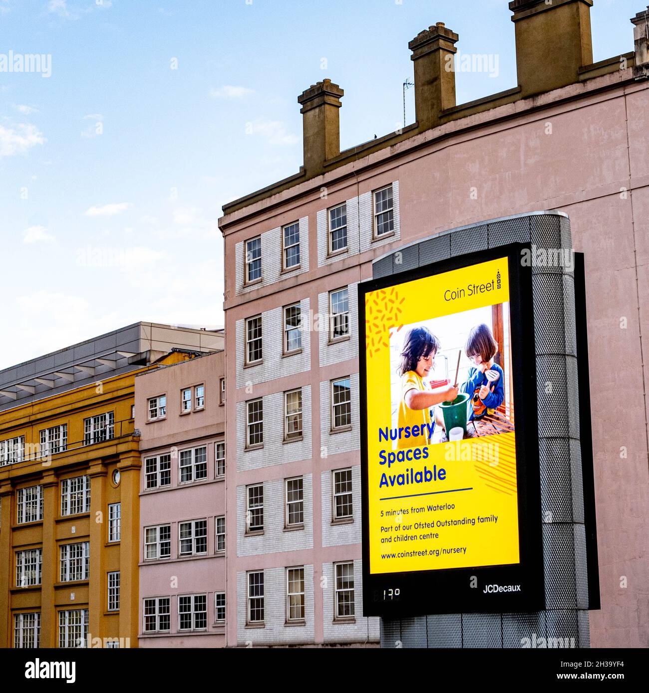 Large Modern Technology Electronic Advertising Hoarding On The Side Of ...