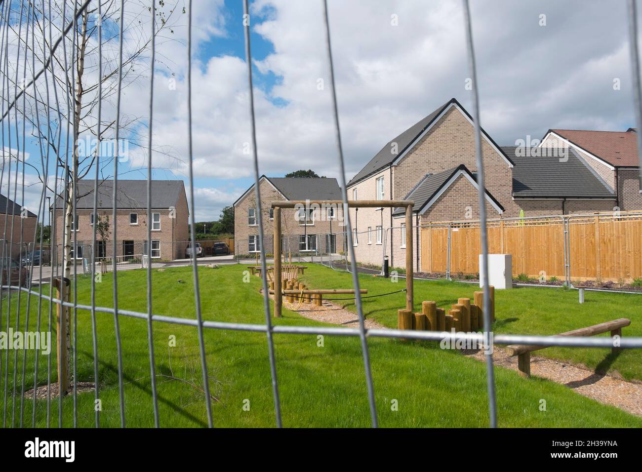 Fenced off play and grass relaxing area at Keepers Green, the new ...