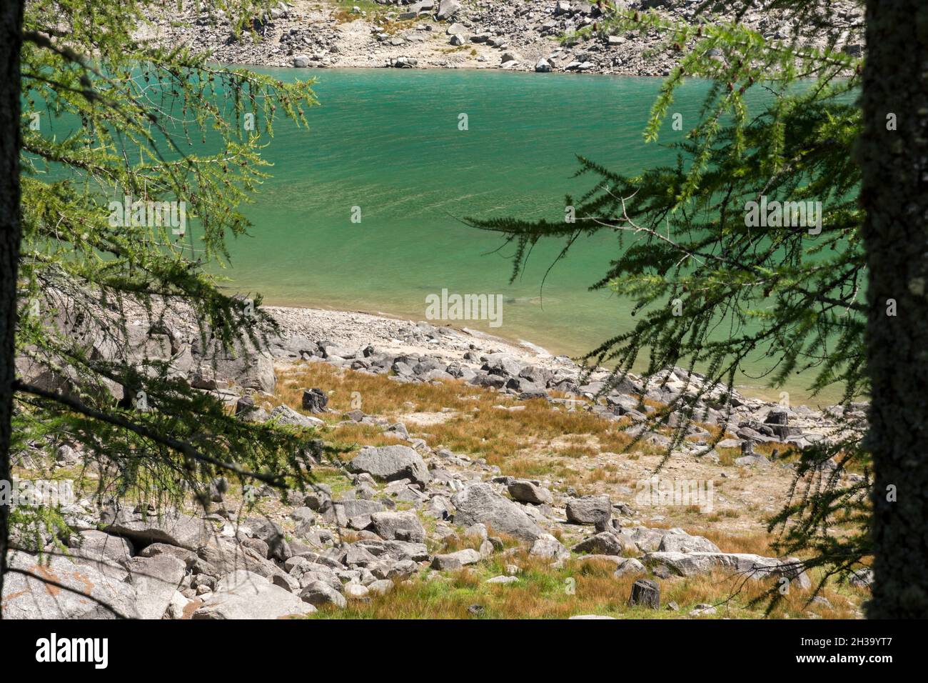 mountain on Ceresole Reale lake in Piedmont in Italy Stock Photo - Alamy