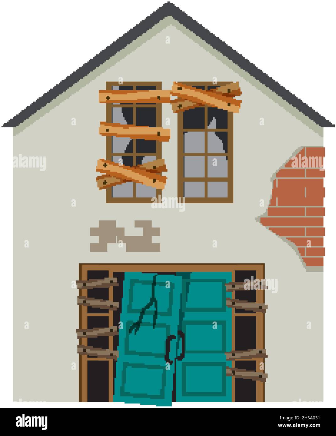Abandoned house on white background illustration Stock Vector Image ...
