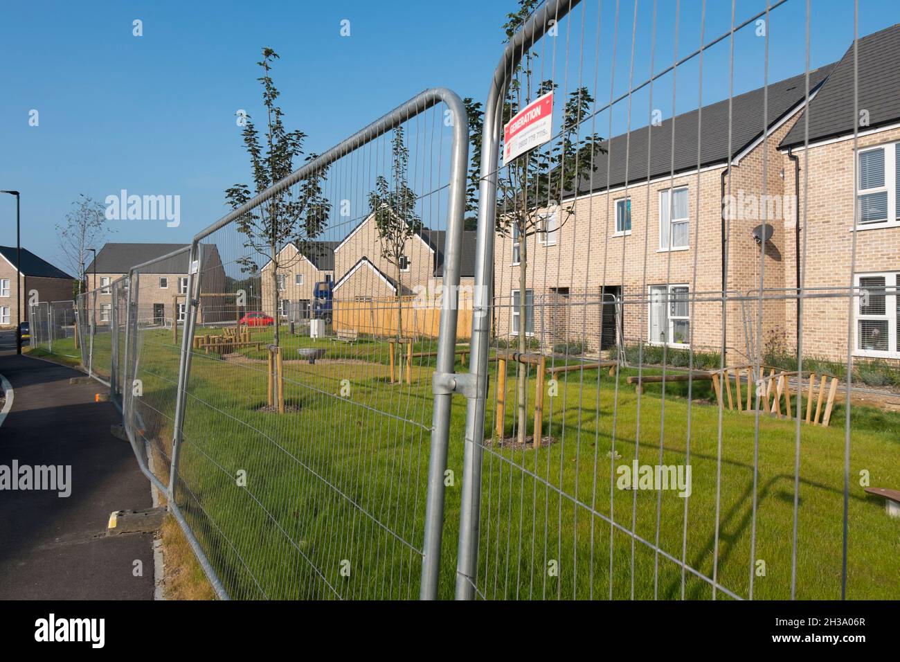 Fenced off play and grass relaxing area at Keepers Green, the new ...