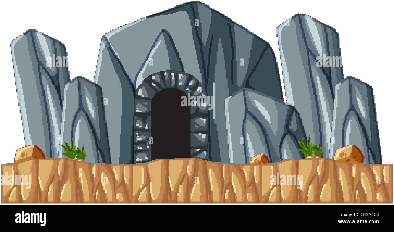 Stone arch in cave style on white background illustration Stock Vector ...