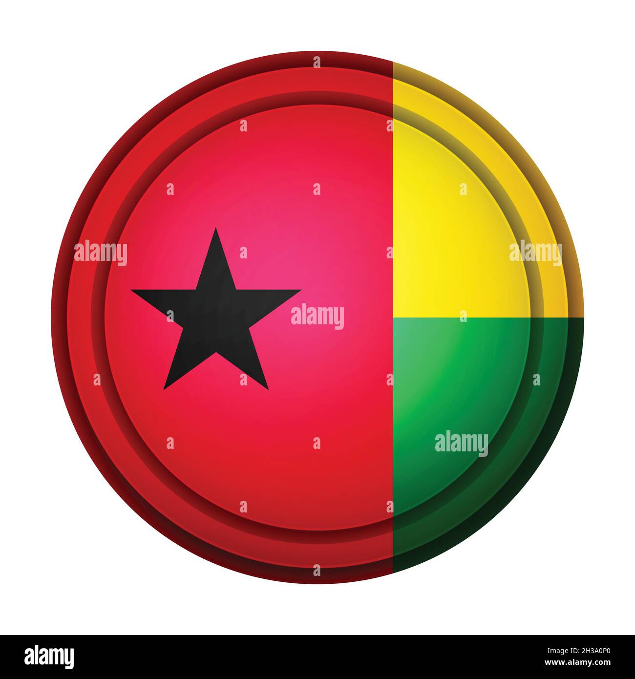 Glass light ball with flag of Guinea-Bissau. Round sphere, template ...