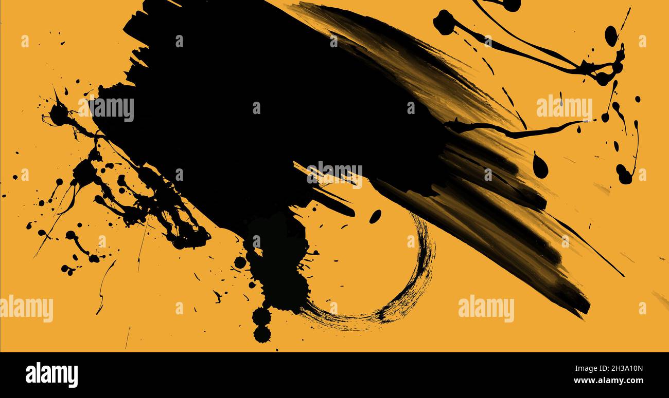 Abstract background wallpaper ink brush artwork Zen Orange Stock Photo ...