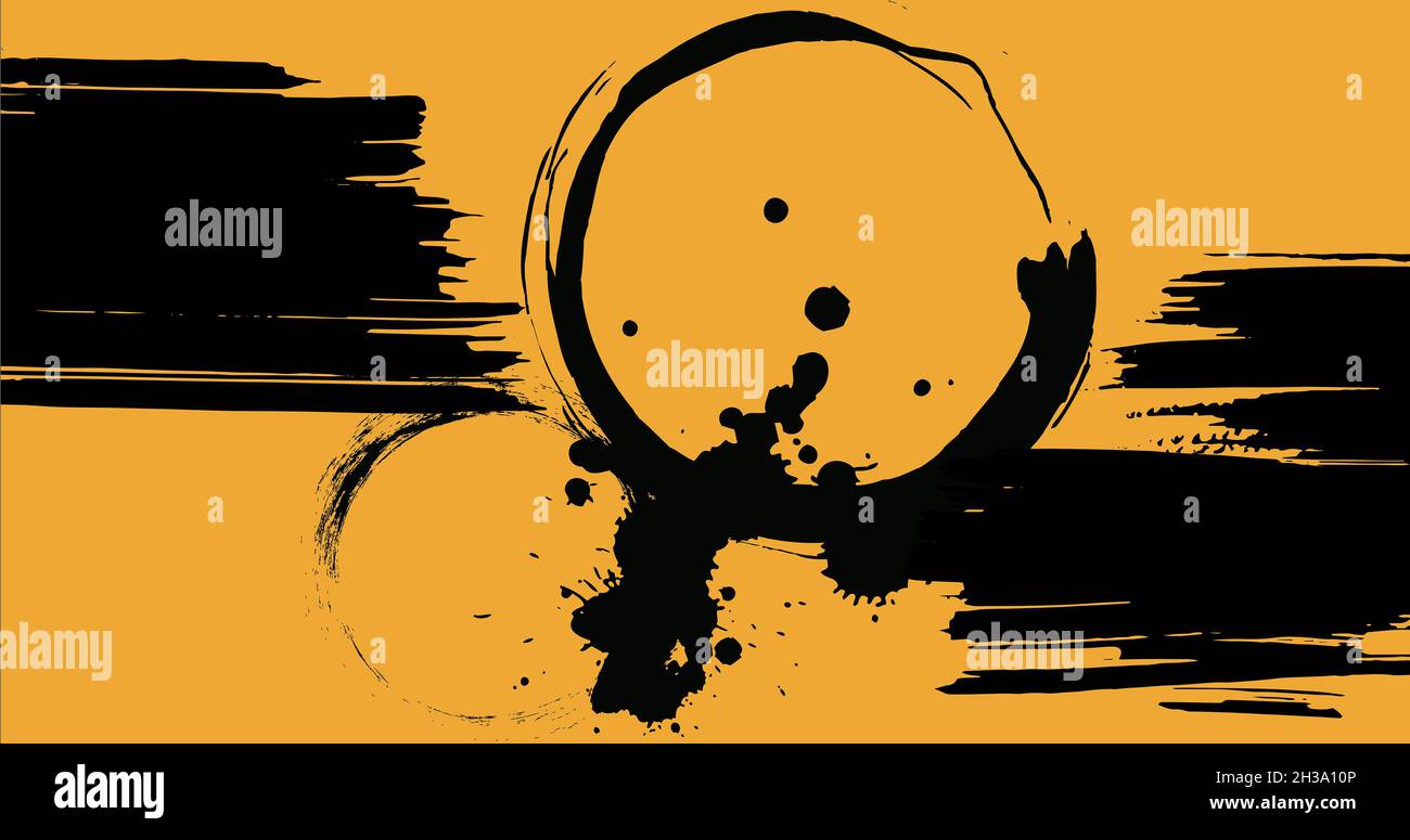 Abstract background wallpaper ink brush artwork Zen Orange Stock Photo ...