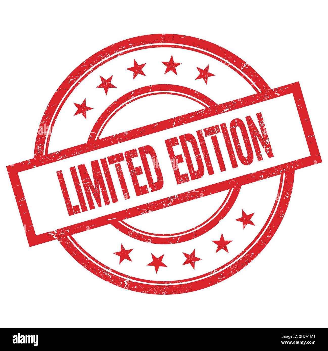 LIMITED EDITION text written on red round vintage rubber stamp Stock ...