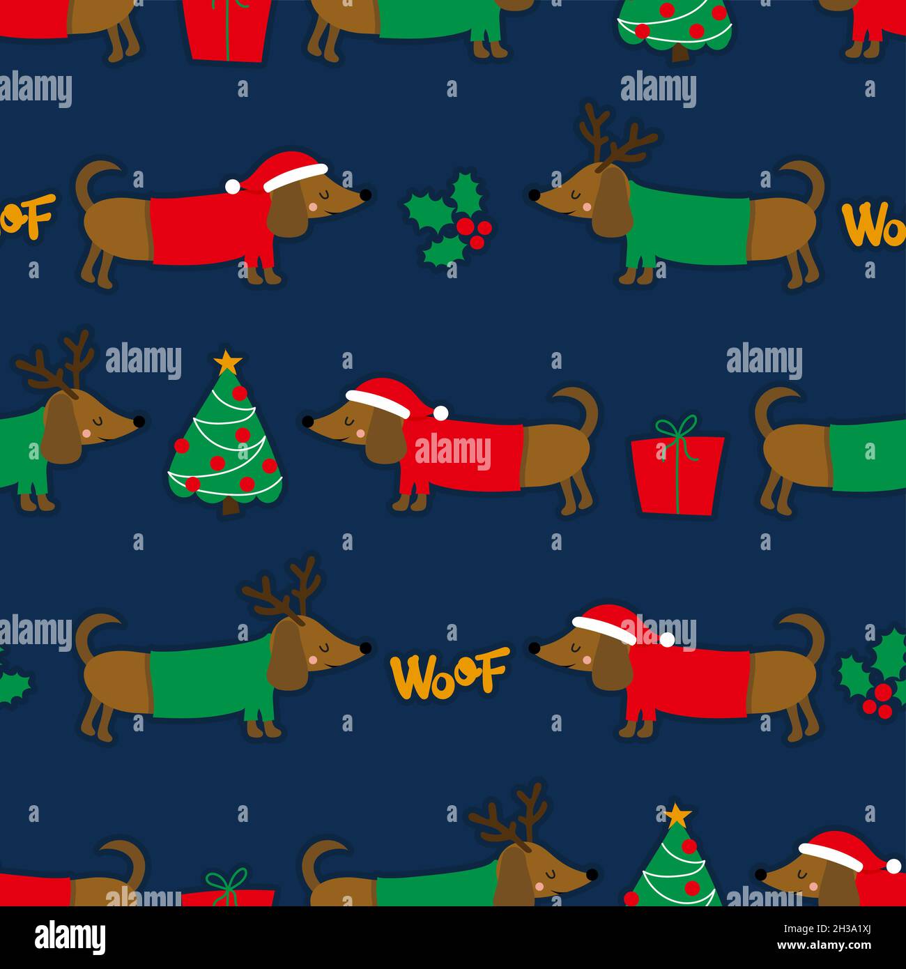 Christmas sausage dog Stock Vector Images - Alamy