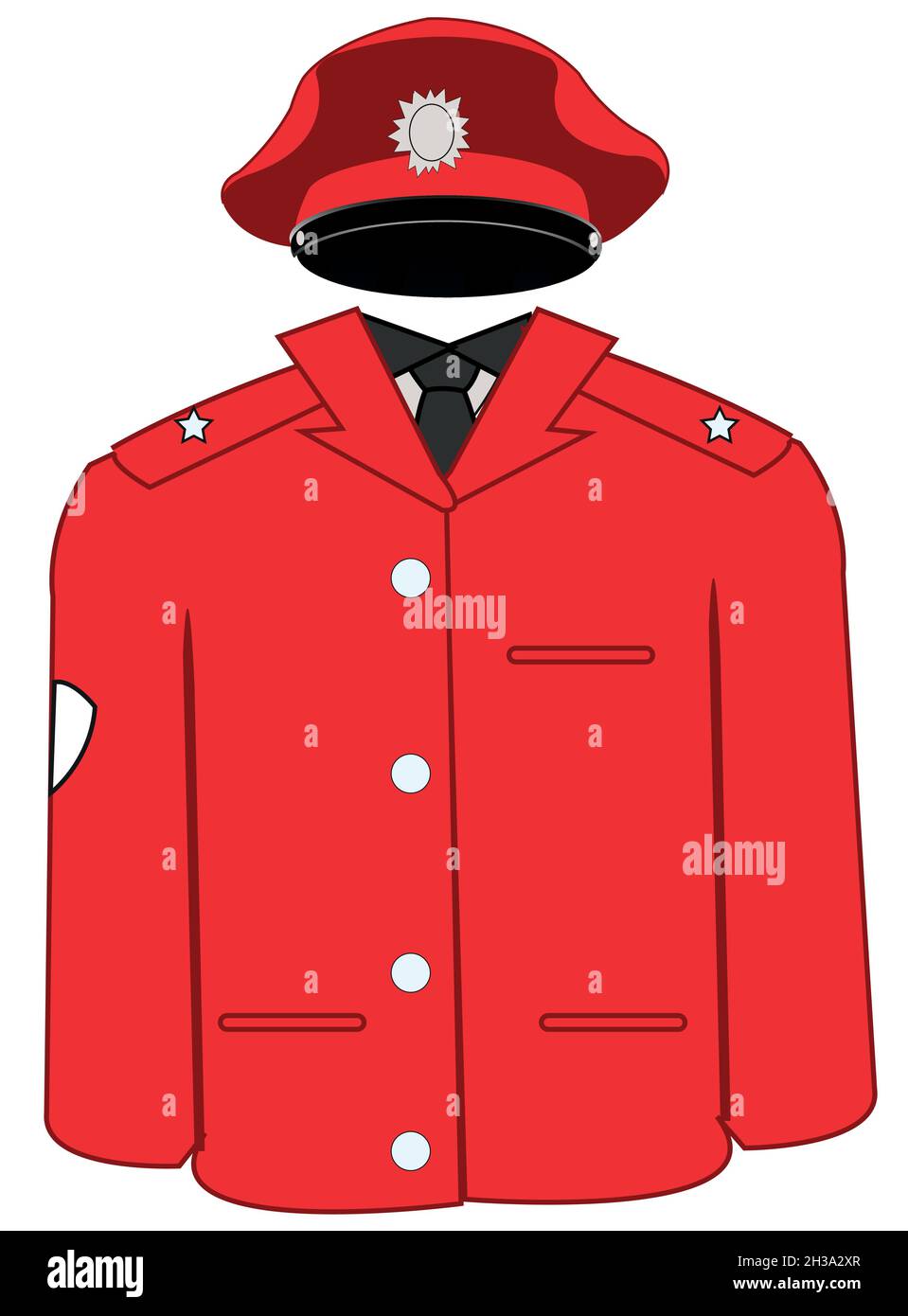 Vector illustration of the red form and service caps Stock Vector Image ...