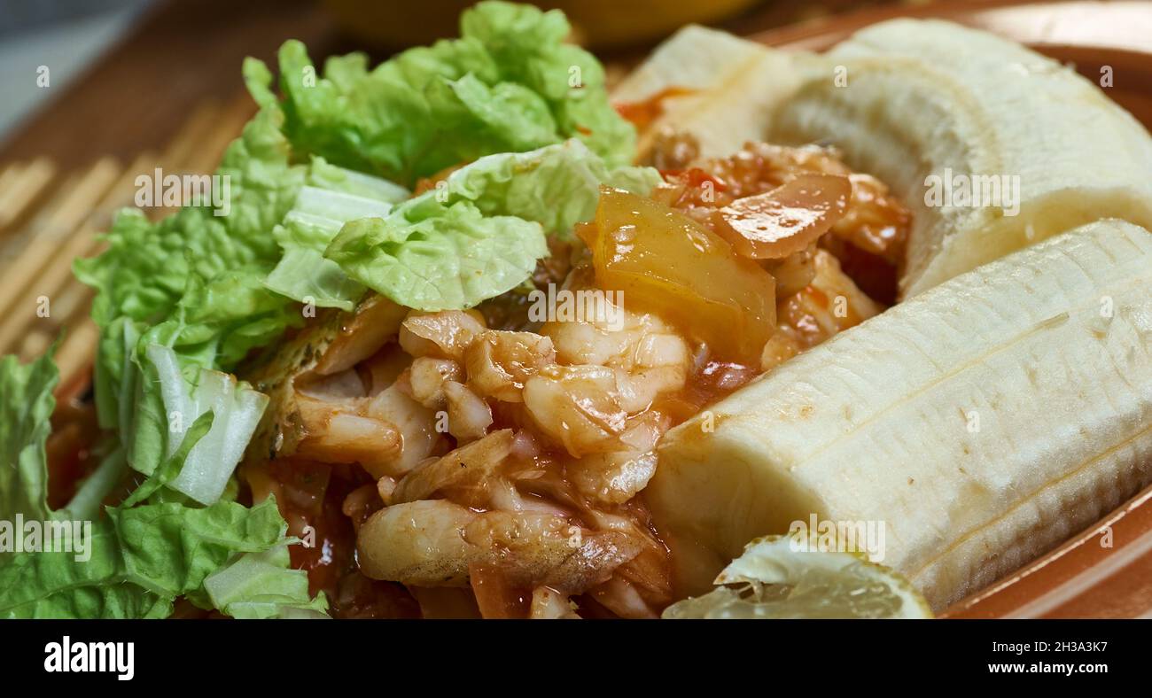 Green Fig and Saltfish for green bananas, national dish of the island ...