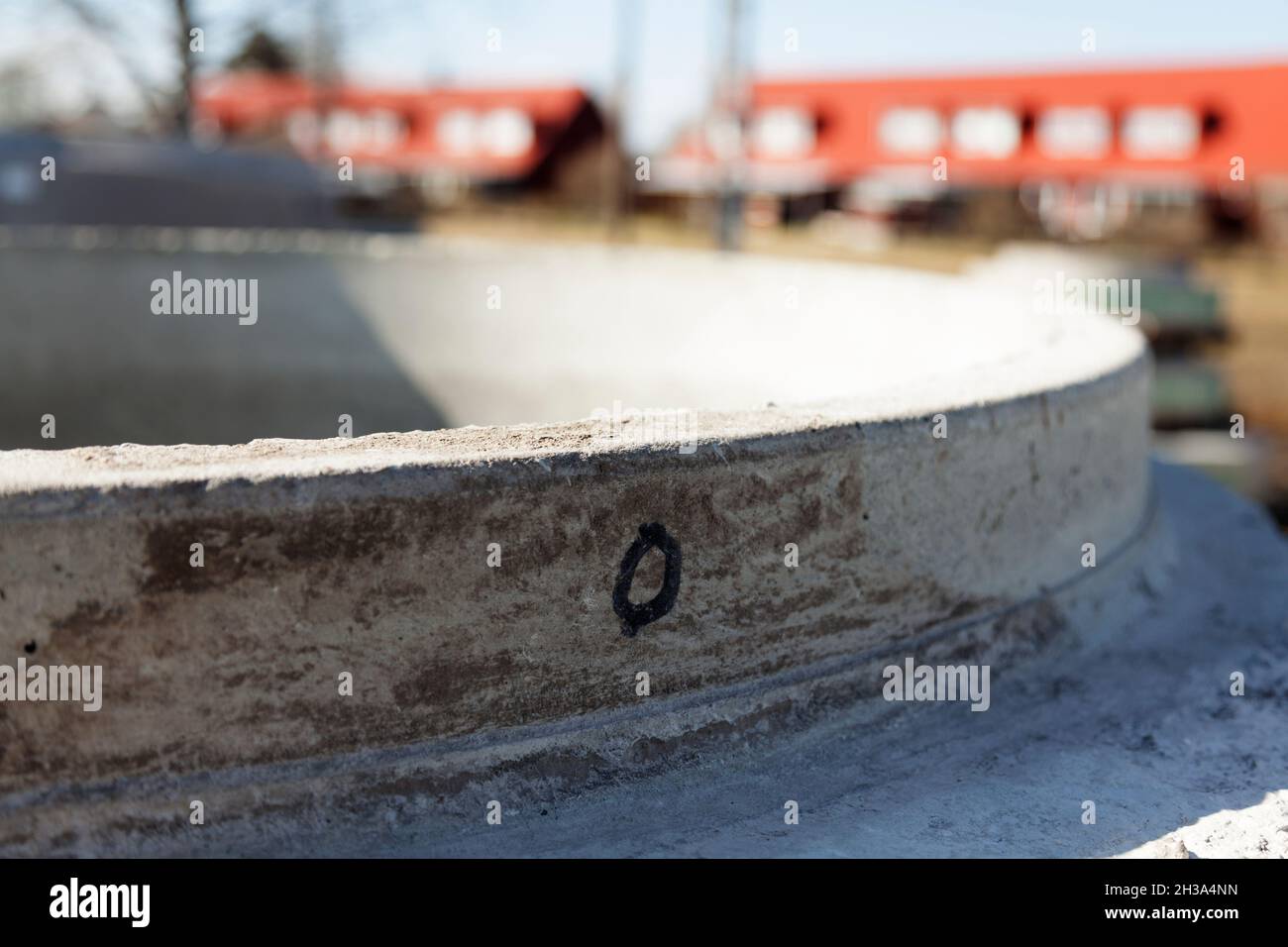 the opening to a larger cement pipe close by Stock Photo - Alamy